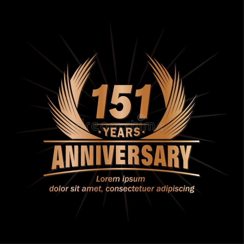 151 Years Anniversary. Elegant Anniversary Design. 151st Years Logo ...
