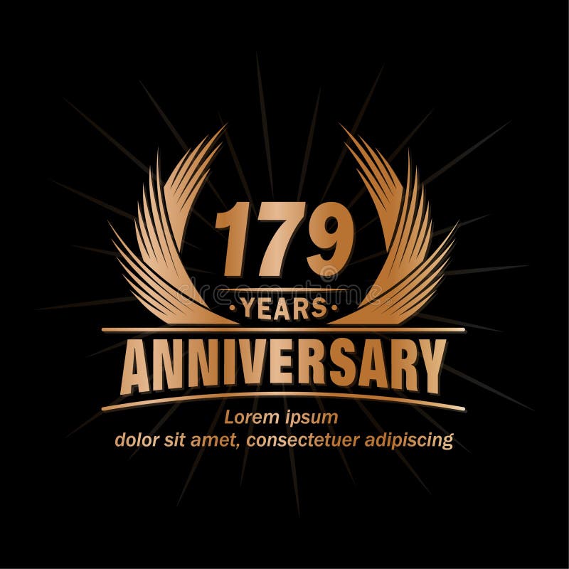 179 Years Anniversary. Elegant Anniversary Design. 179th Years Logo ...