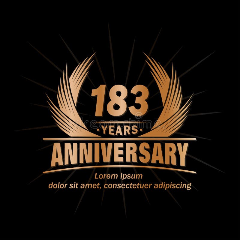 183 Years Anniversary. Elegant Anniversary Design. 183rd Years Logo ...