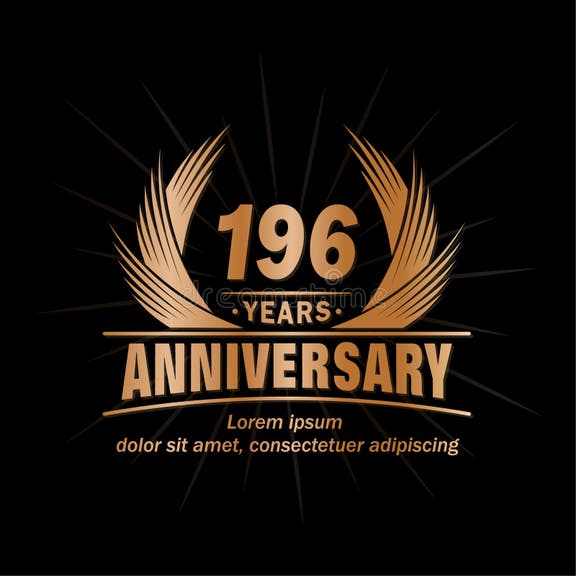 196 Years Anniversary. Elegant Anniversary Design. 196th Years Logo ...