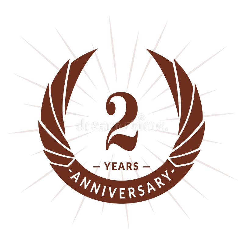 2 Years Anniversary Design Template. Elegant Anniversary Logo Design ...
