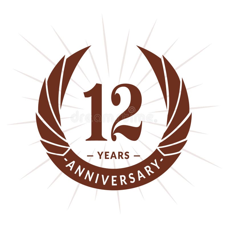 12 Years Anniversary Design Template. Elegant Anniversary Logo Design ...