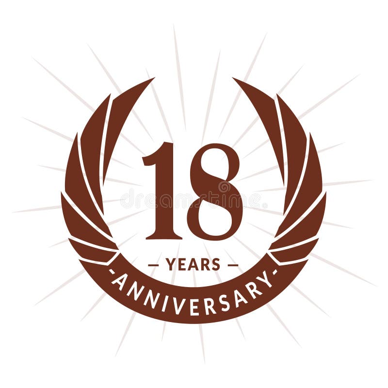 18 Years Anniversary Design Template. Elegant Anniversary Logo Design ...