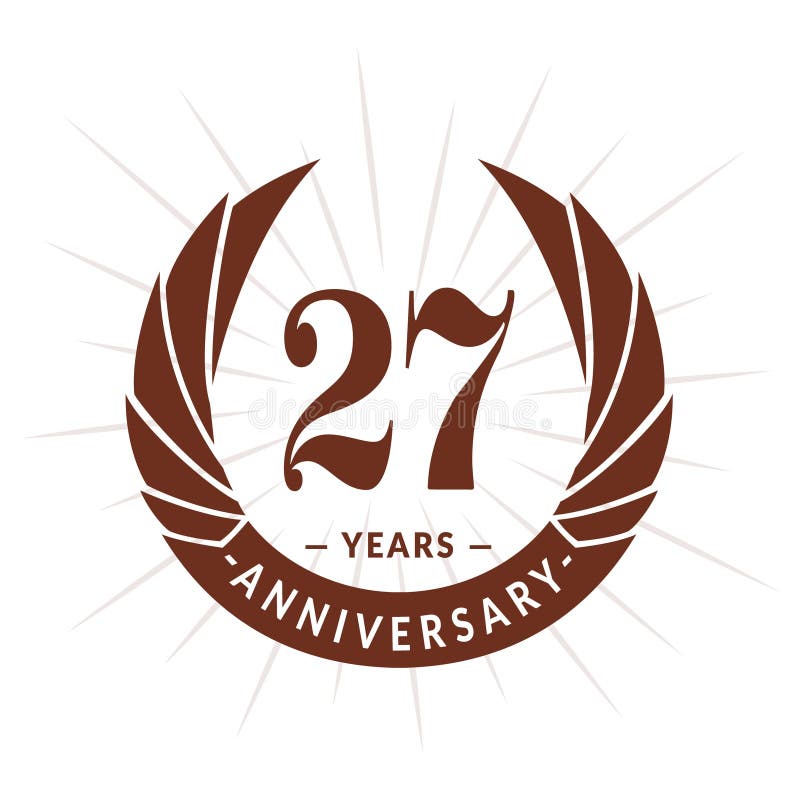 27 Years Anniversary Design Template. Elegant Anniversary Logo Design ...