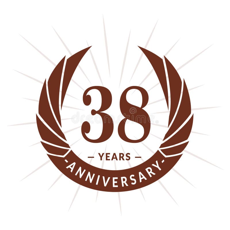 38 Years Anniversary Design Template. Elegant Anniversary Logo Design ...