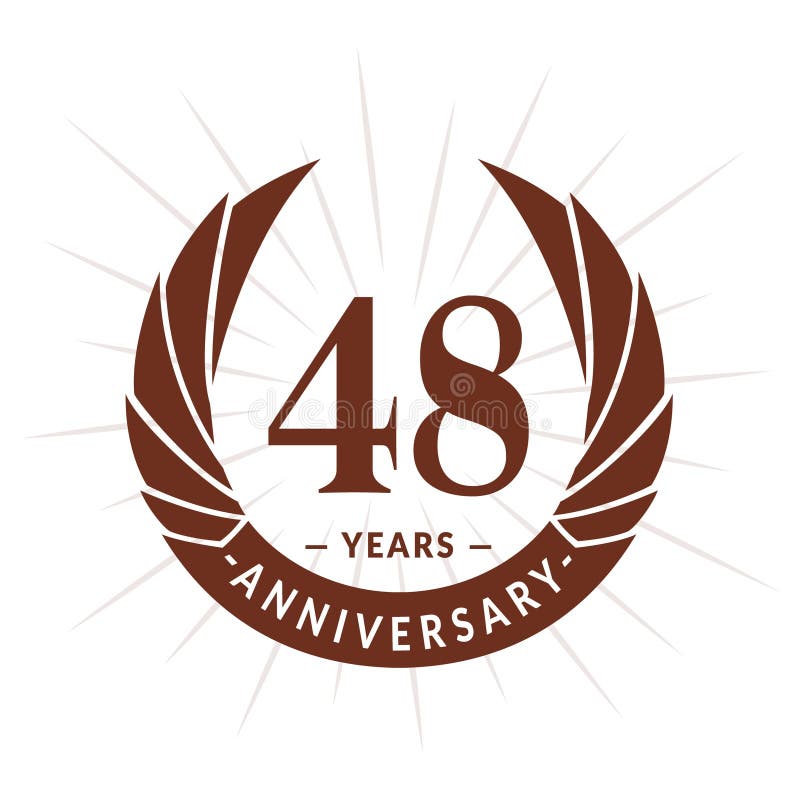 48 Years Anniversary Design Template. Elegant Anniversary Logo Design ...