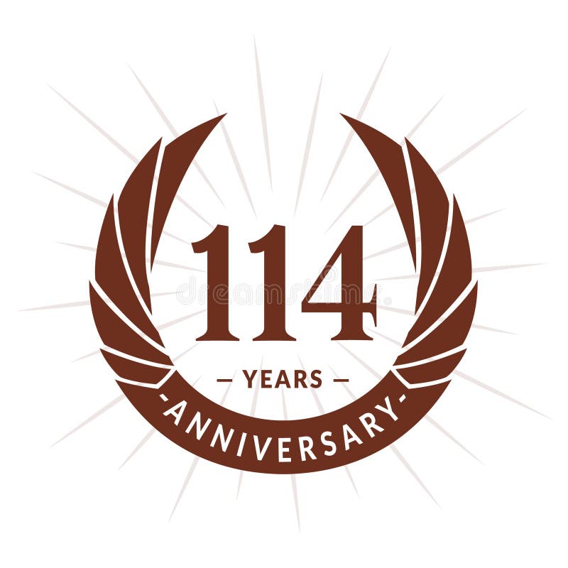 114 Years Anniversary Design Template. Elegant Anniversary Logo Design ...