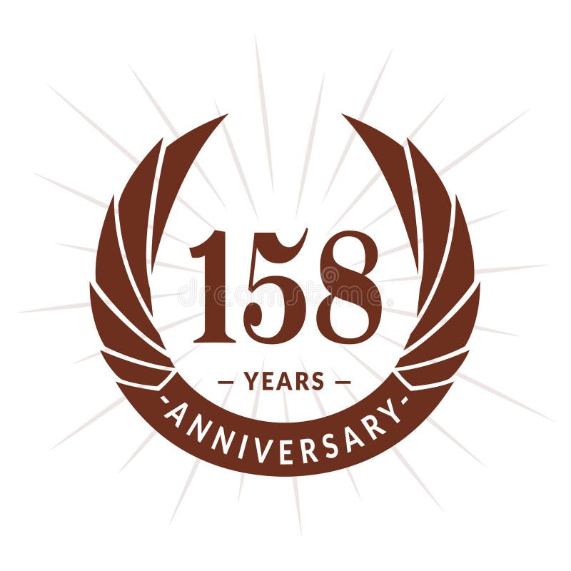 158 Years Anniversary Design Template. Elegant Anniversary Logo Design ...
