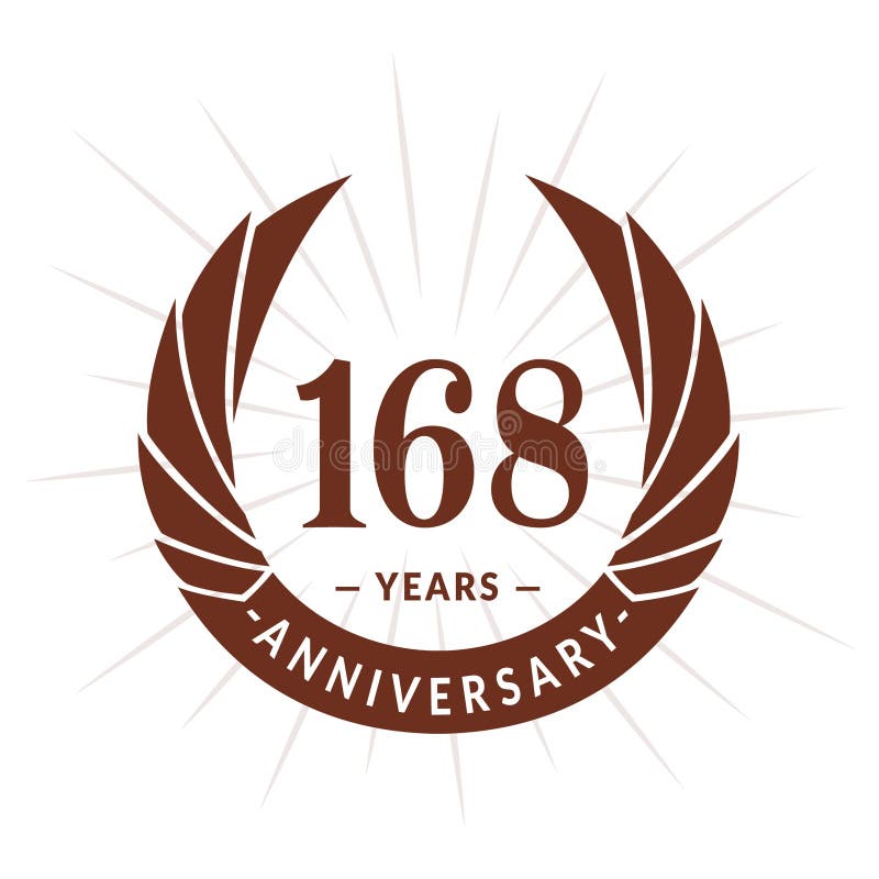 168 Years Anniversary Design Template. Elegant Anniversary Logo Design ...