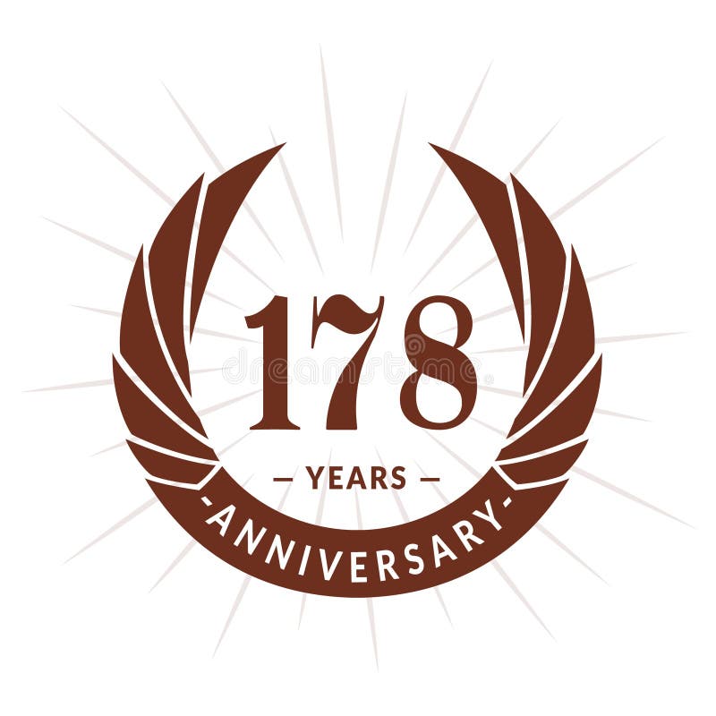 178 Years Anniversary Design Template. Elegant Anniversary Logo Design ...