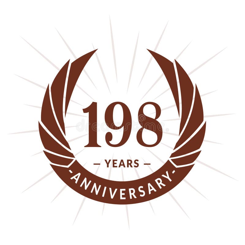 198 Years Anniversary Design Template. Elegant Anniversary Logo Design ...