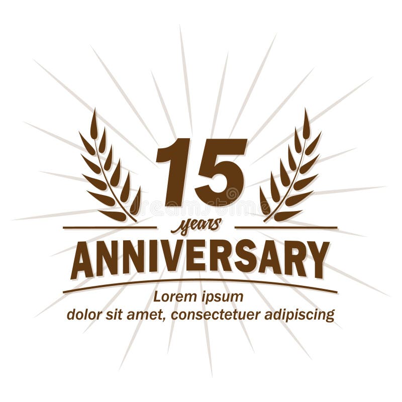 15th Anniversary Design Template. 15 Years Logo. Fifteen Years Vector ...