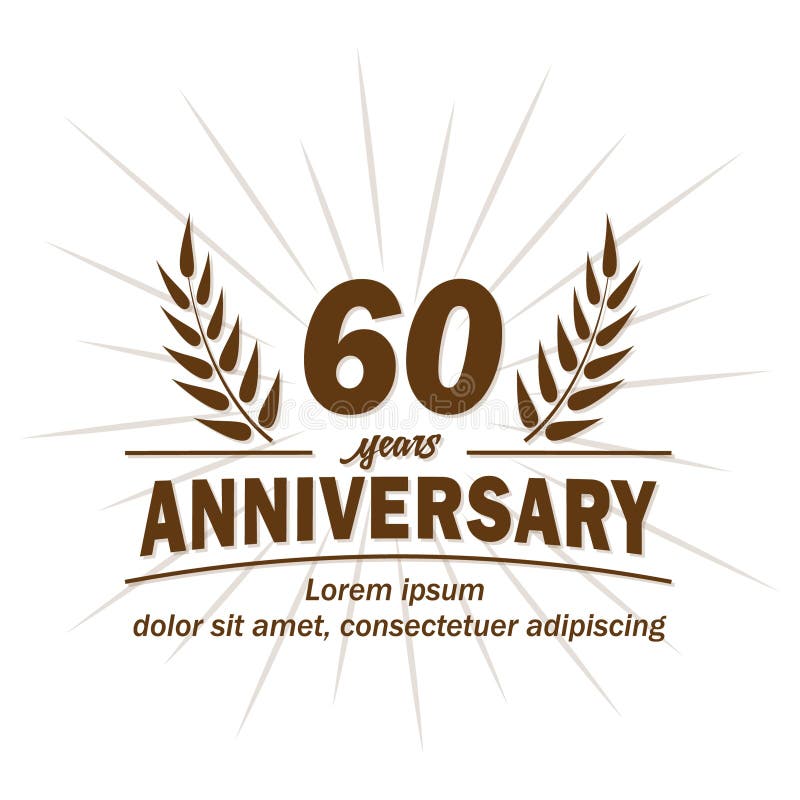 60th Anniversary Design Template. 60th Years Vector and Illustration ...