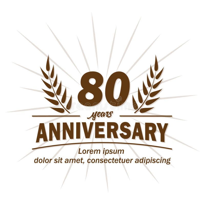 80th Celebrating Anniversary Emblem Logo Design Vector Illustration ...