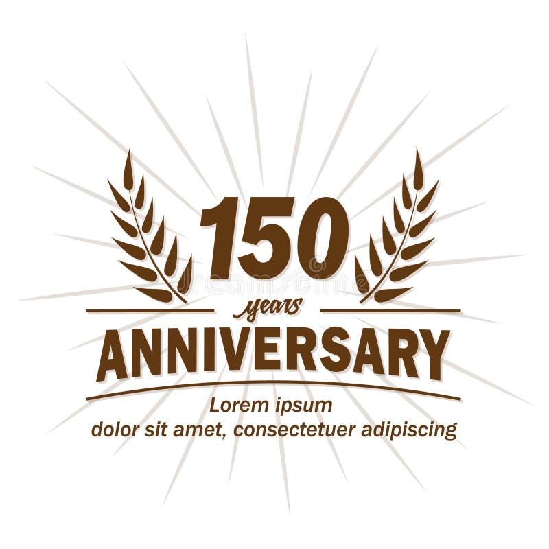150th Anniversary Vector Icon. Birthday Logo Template. Greeting Card ...
