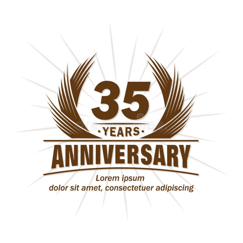 35 Years Anniversary. Elegant Anniversary Design. 35th Years Logo ...