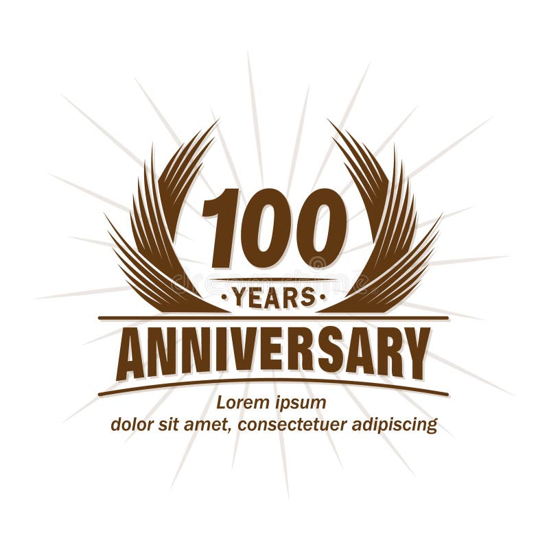 100 Years Anniversary. Elegant Anniversary Design. 100th Years Logo ...