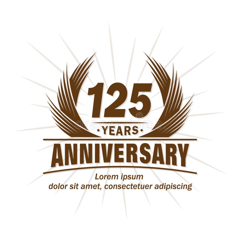 125 Years Anniversary. Elegant Anniversary Design. 125th Years Logo ...