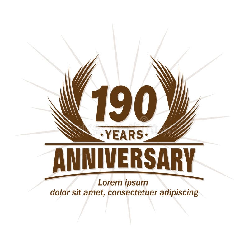190 Years Anniversary. Elegant Anniversary Design. 190th Years Logo ...