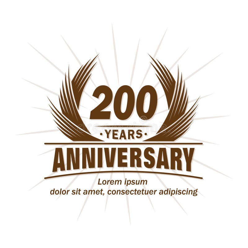 200 Years Anniversary. Elegant Anniversary Design. 200th Years Logo ...