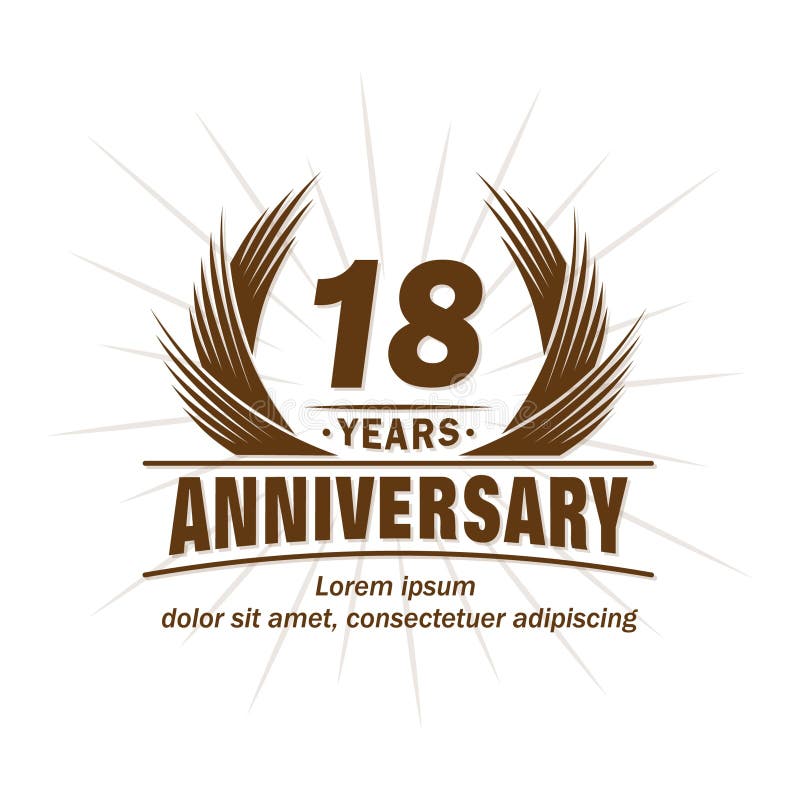 18 Years Anniversary. Elegant Anniversary Design. 18th Years Logo ...