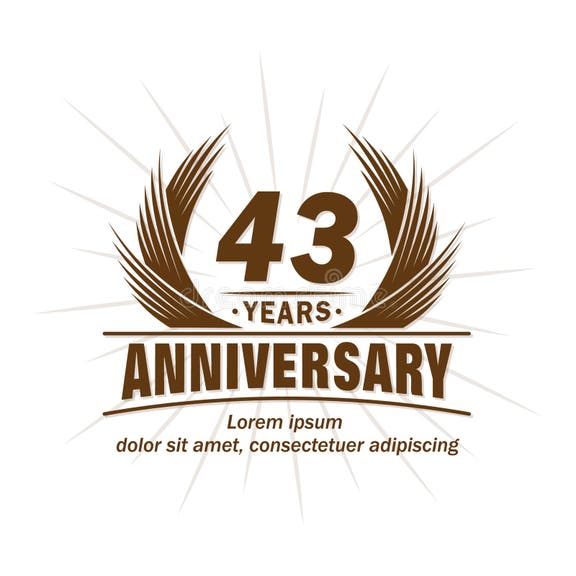43 Years Anniversary. Elegant Anniversary Design. 43rd Years Logo ...