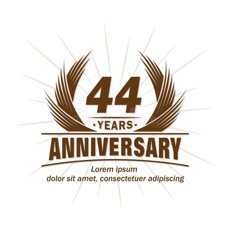 44 Years Anniversary. Elegant Anniversary Design. 44th Years Logo ...