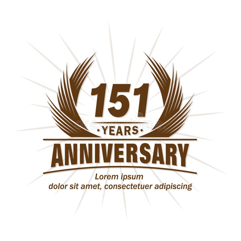 151 Years Anniversary. Elegant Anniversary Design. 151st Years Logo ...