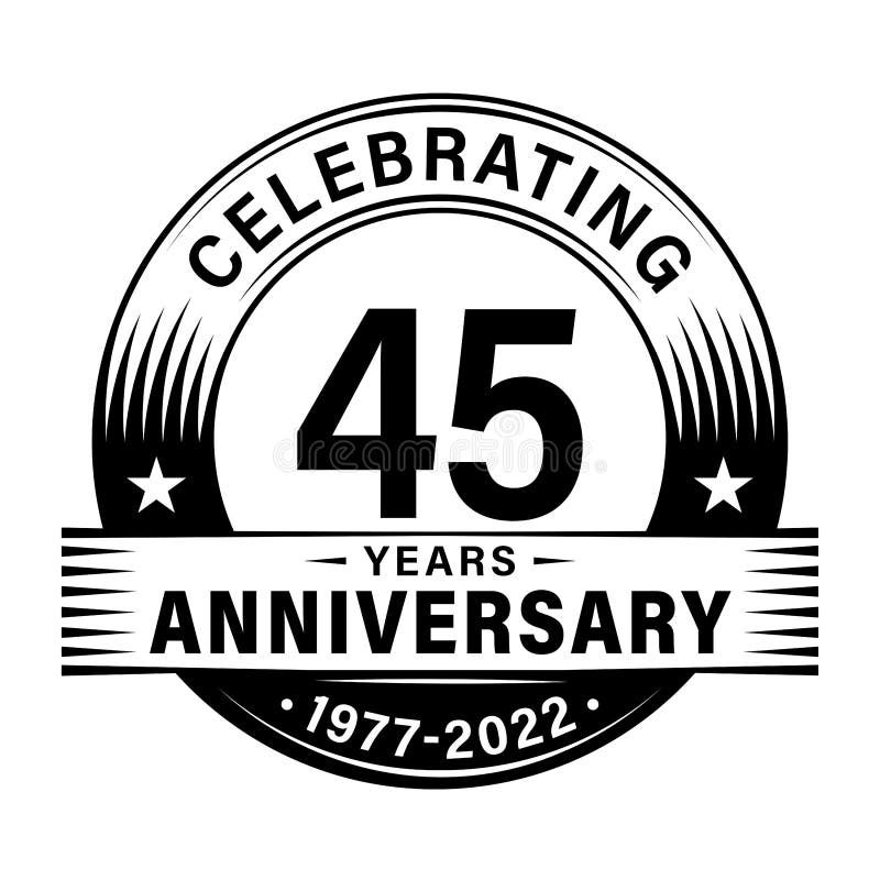 45 Years Anniversary Celebration Design Template. 45th Logo Vector ...