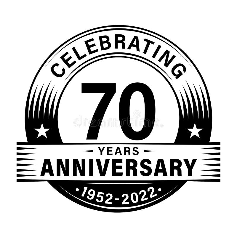 70 Years Anniversary Celebration Design Template. 70th Logo Vector ...