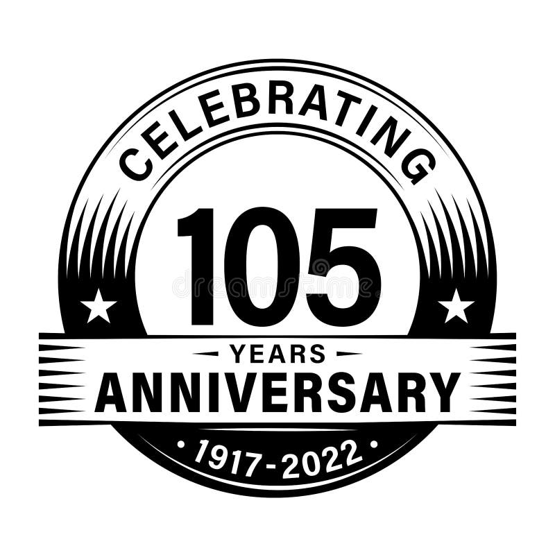 105 Years Anniversary Celebration Design Template. 105th Logo Vector ...
