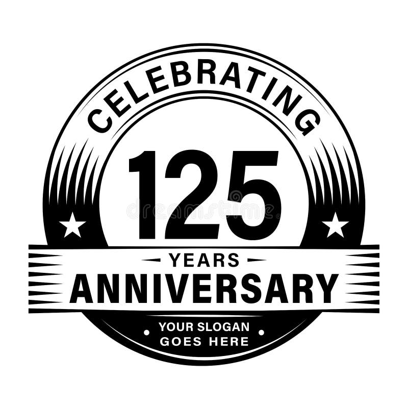 125 Years Anniversary Celebration Design Template. 125th Logo Vector ...
