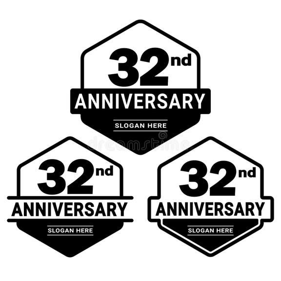 32 Years Anniversary Celebration Logotype. 32nd Anniversary Logo ...