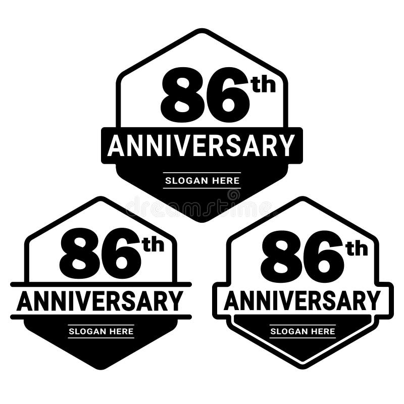 86 Years Anniversary Celebration Logotype. 86th Anniversary Logo ...