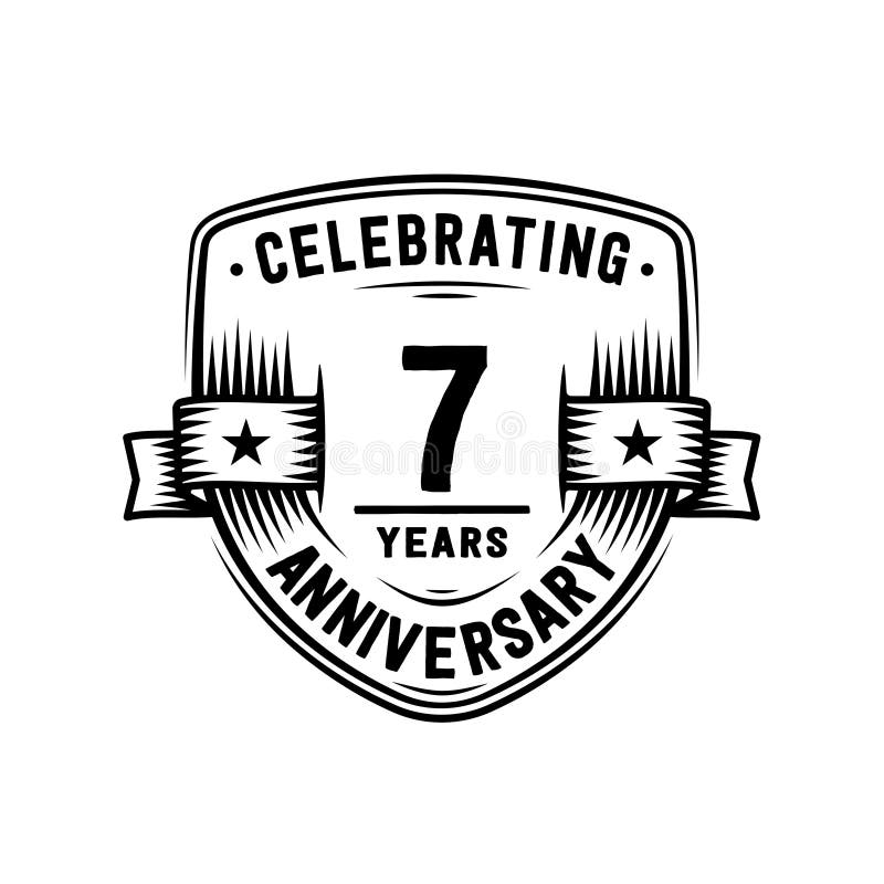 7 Years Anniversary Celebration Shield Design Template. 7th Anniversary ...
