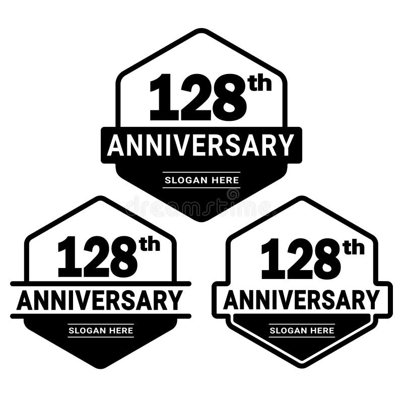 128 Years Anniversary Celebration Logotype. 128th Anniversary Logo ...