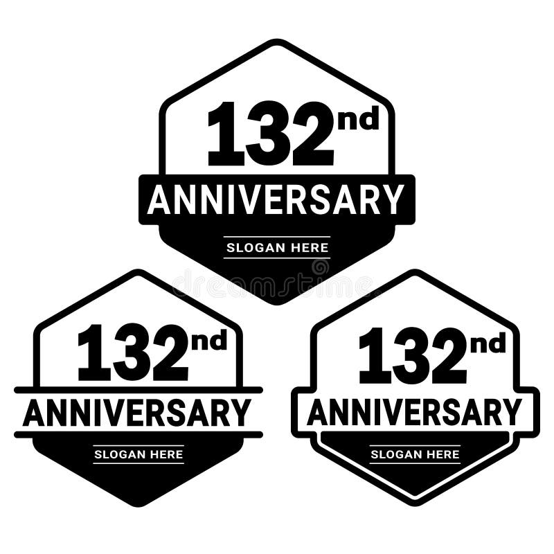 132 Years Anniversary Celebration Logotype. 132nd Anniversary Logo ...
