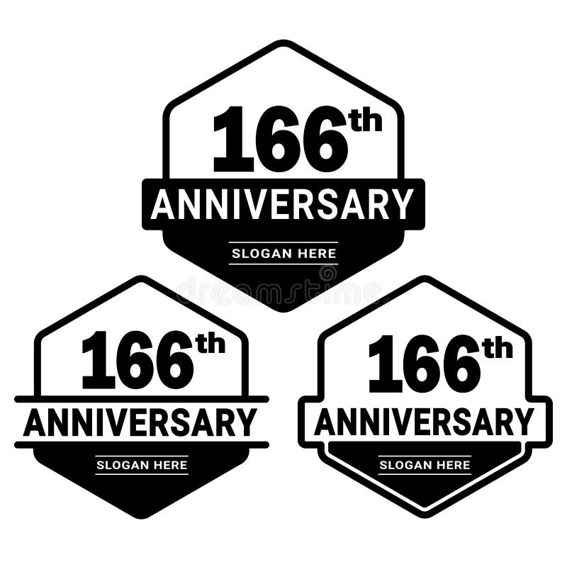 166 Years Anniversary Celebration Logotype. 166th Anniversary Logo ...