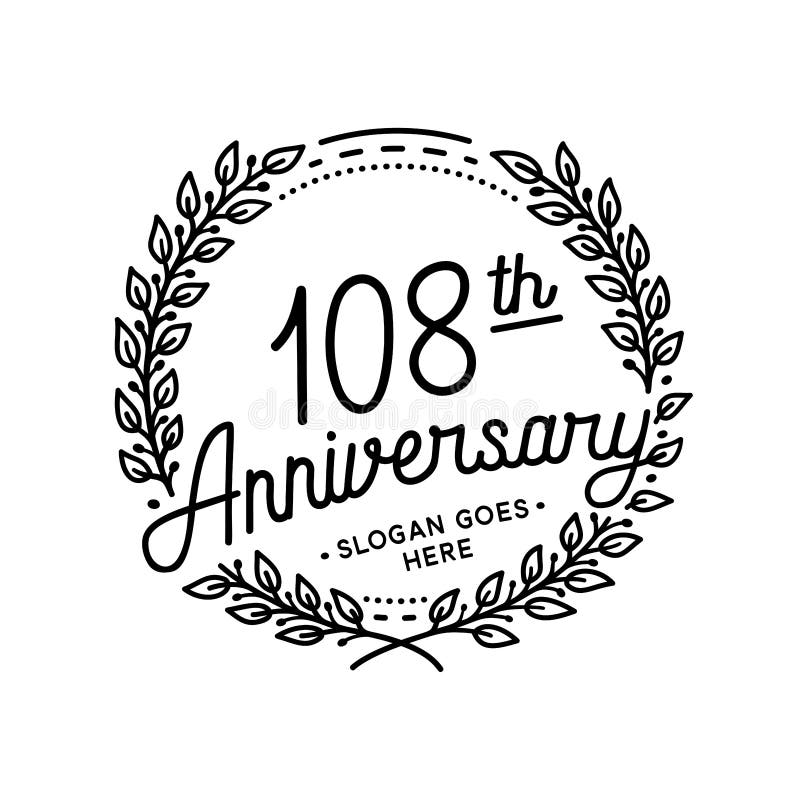 108 Years Anniversary Celebration with Laurel Wreath. 108th Anniversary ...