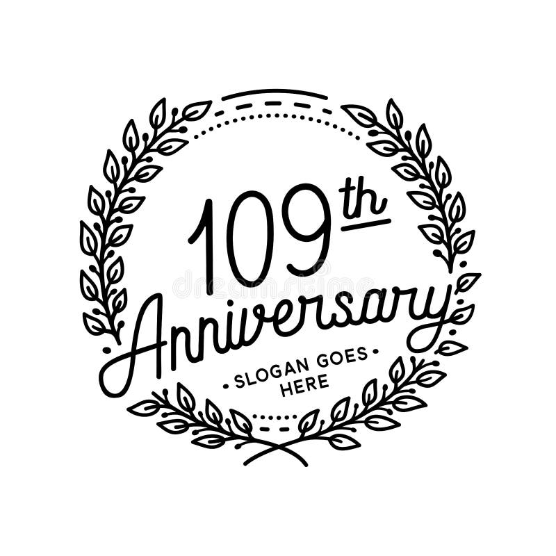 109 Years Anniversary Celebration with Laurel Wreath. 109th Anniversary ...