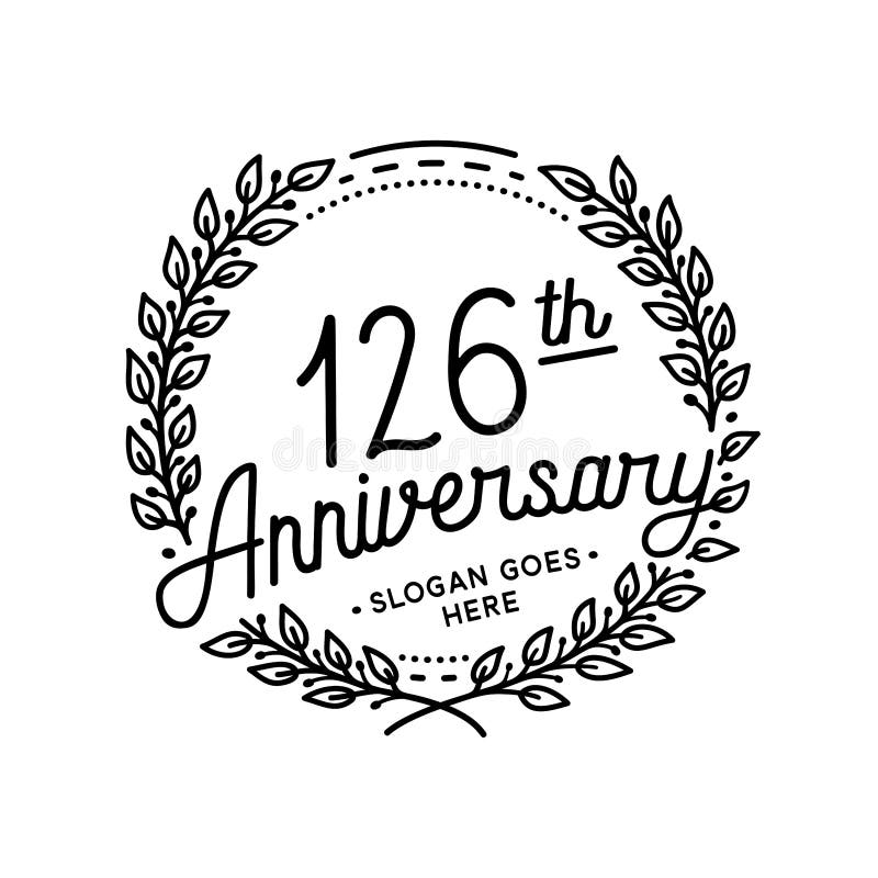 126 Years Anniversary Celebration with Laurel Wreath. 126th Anniversary ...