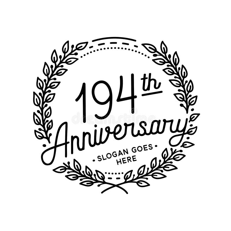 194 Years Anniversary Celebration with Laurel Wreath. 194th Anniversary ...