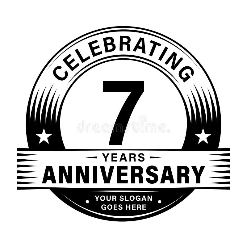 7 Years Anniversary Celebration Design Template. 7th Logo Vector ...