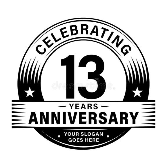 13 Years Anniversary Celebration Design Template. 13th Logo Vector ...