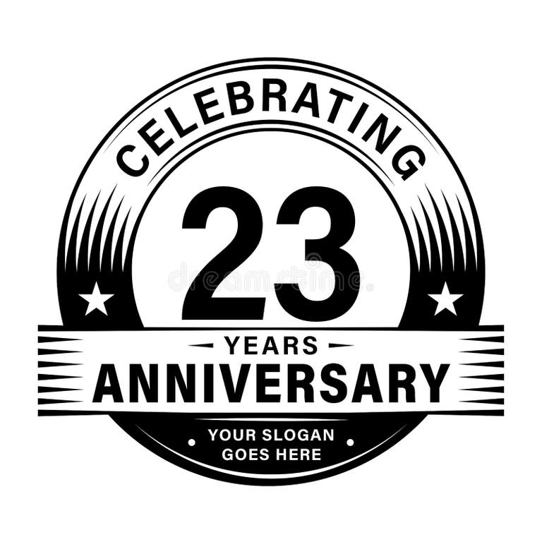 23 Years Anniversary Celebration Design Template. 23rd Logo Vector ...