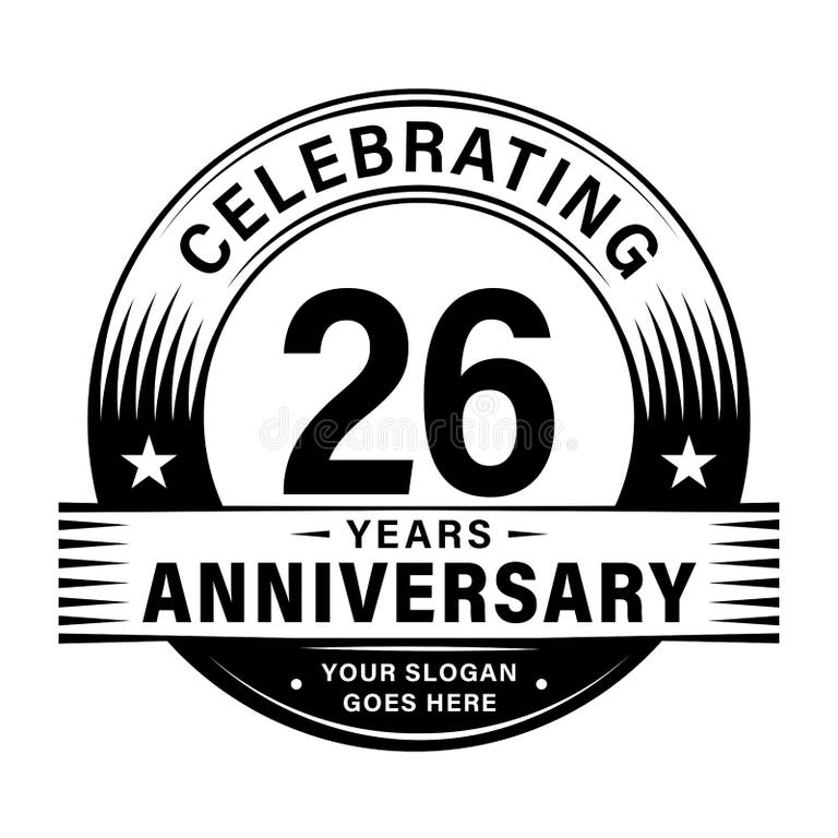 26 Years Anniversary Celebration Design Template. 26th Logo Vector ...