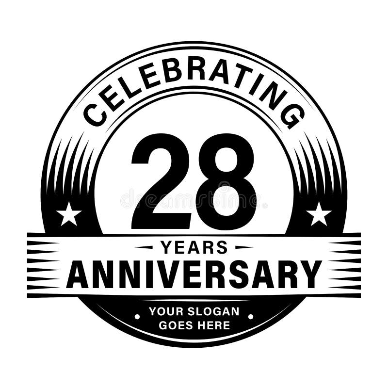 28 Years Anniversary Celebration Design Template. 28th Logo Vector ...