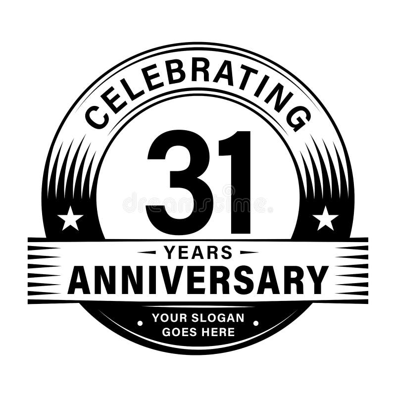 31 Years Anniversary Celebration Design Template. 31st Logo Vector ...