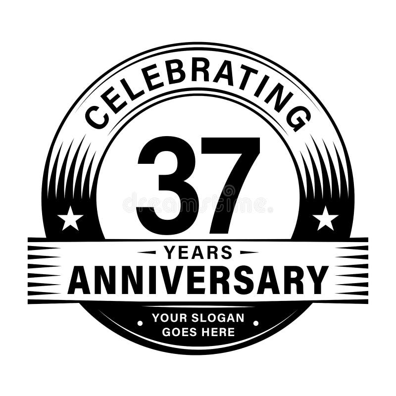 37 Years Anniversary Celebration Design Template. 37th Logo Vector ...