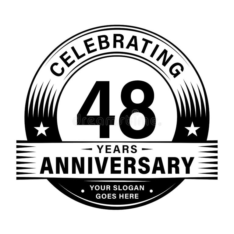 48 Years Anniversary Celebration Design Template. 48th Logo Vector ...